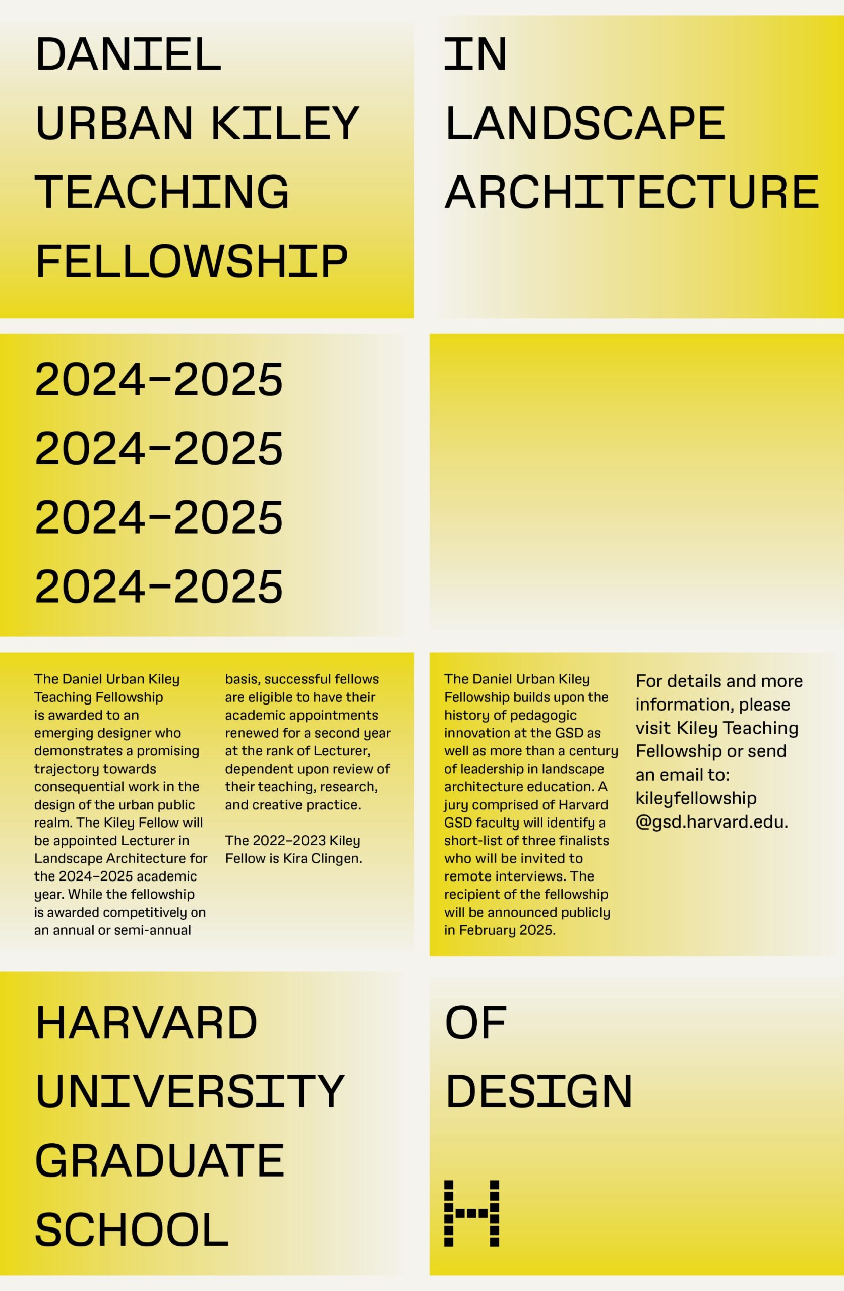 Daniel Urban Kiley Teaching Fellowship in Landscape Architecture ...
